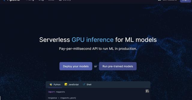 Pipeline AI - Run ML models in production with serverless GPU inference.