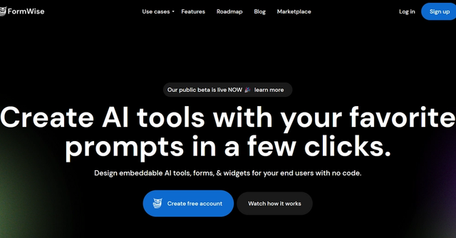 FormWise.AI - Turn your favorite GPT prompts into AI tools for your end users.