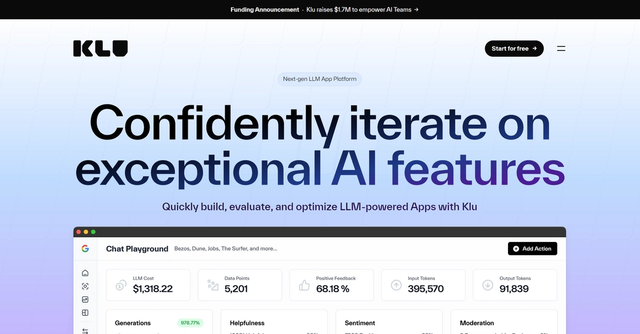 Klu.ai - Empowering Generative AI Applications