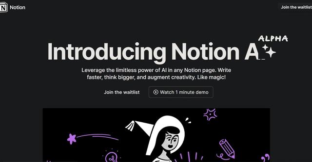 Notion AI - Unlock AI-powered magic in Notion to write faster and think bigger.