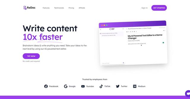 ReDoc - ReDoc is your ultimate writing assistant, here to transform your writing process.