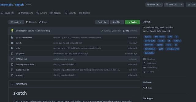 Sketch - Sketch is an AI code-writing assistant for pandas users that requires no setup.