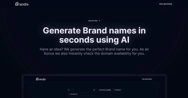 Brandix - Your Instant, Intelligent Brand Name Generator