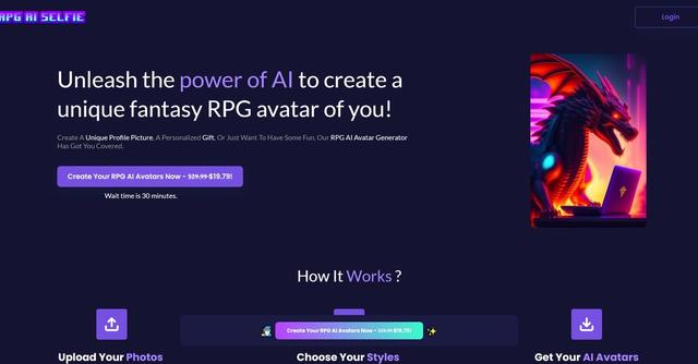 RPG AI Selfie Generator - Customized RPG character creation.